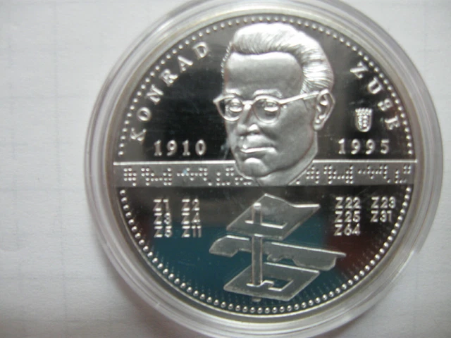 SONDERPRÄGUNG ZUR 10-EURO-SILBER-GEDENKMÜNZE 100. Geburtstag Konrad Zuse (7) EUR 15,50 - PicClick DE