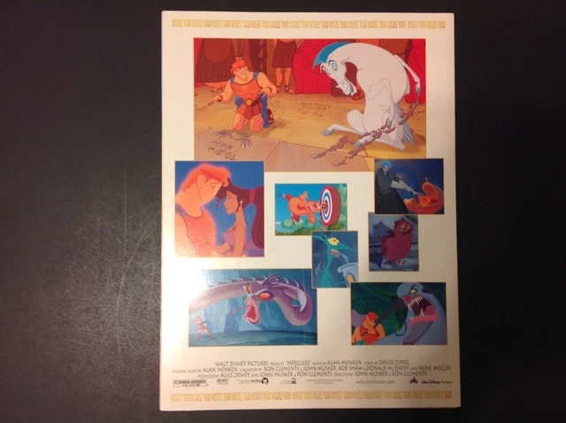 WALT DISNEY PICTURES 1997 Hercules Tri-Fold Production Credits Press ...