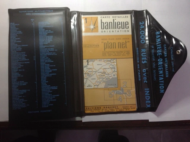 POCHETTE 5 CARTES détaillées banlieue édition Ponchet plan-net années ...