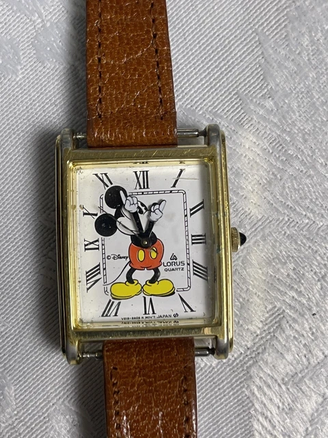 VINTAGE LORUS/SEIKO DISNEY Mickey Mouse Watch Gold Case Model V515-5150 ...