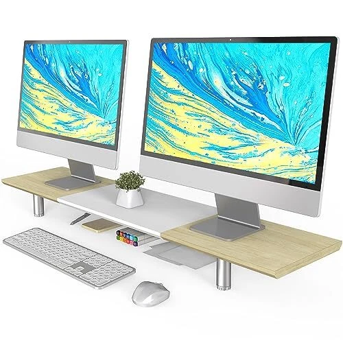 DUAL MONITOR STAND 100cm Large Monitor Stands Riser with Height ...