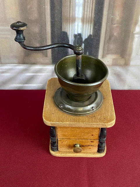 ANTIKE KAFFEEMÜHLE MÜHLE Aus Holz Und Kupfer EUR 24,99 - PicClick DE