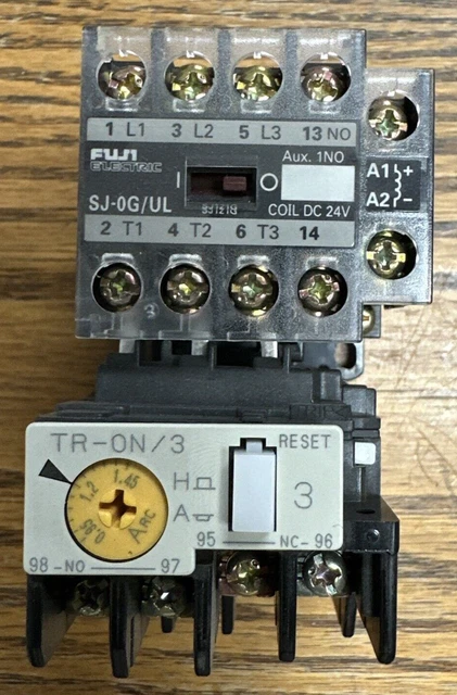 FUJI ELECTRIC SJ-0G/UL Magnetic Contactor 24Vdc W/Tr-0N/3 Relay 0.95-1.45A *New* $67.99 ...