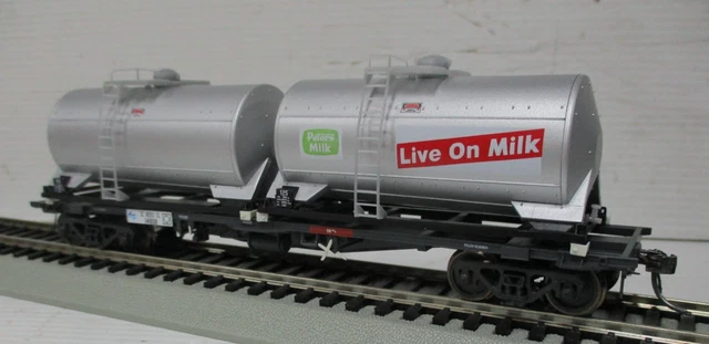 SDS HO NSWGR Nqix Flat Wagon With 2 Plain Milk Tanks $100.00 - PicClick AU
