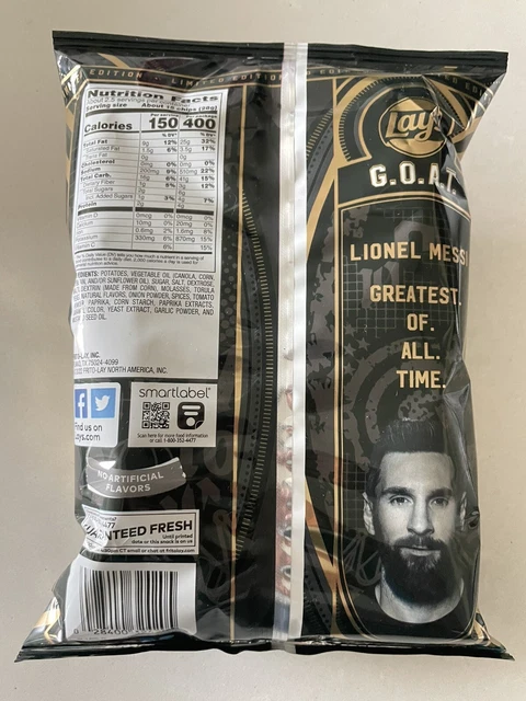 LAYS POTATO CHIPS Lionel Leo Messi G.O.A.T. Limited Edition World Cup ...