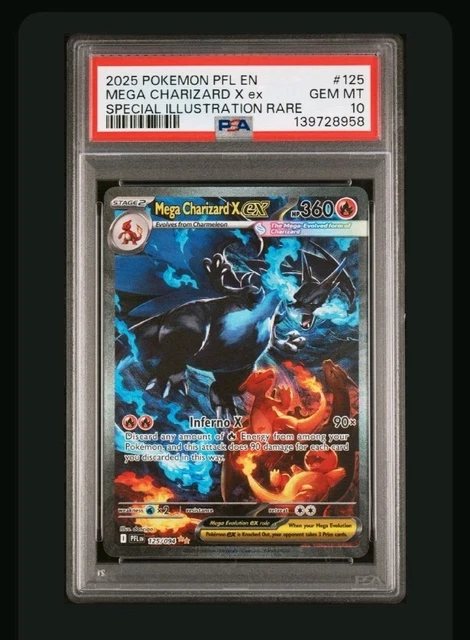 POKEMON MEGA CHARIZARD X ex 125/094 Phantasmal Flames SIR PSA 10 £169. ...
