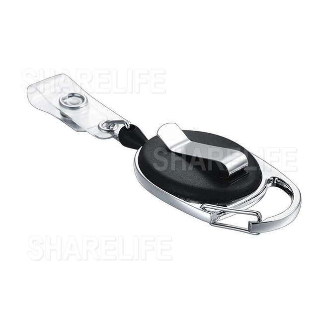 RETRACTABLE LANYARD ID Card Holder Business Badges Security Pass Reel ...