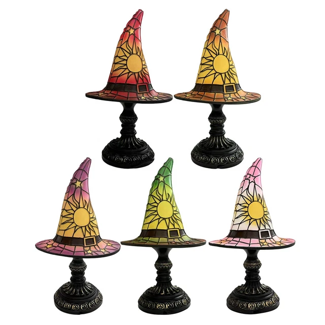 LED HALLOWEEN HAT Lamp USB Powered Wizard Hat Night Light Resin for ...