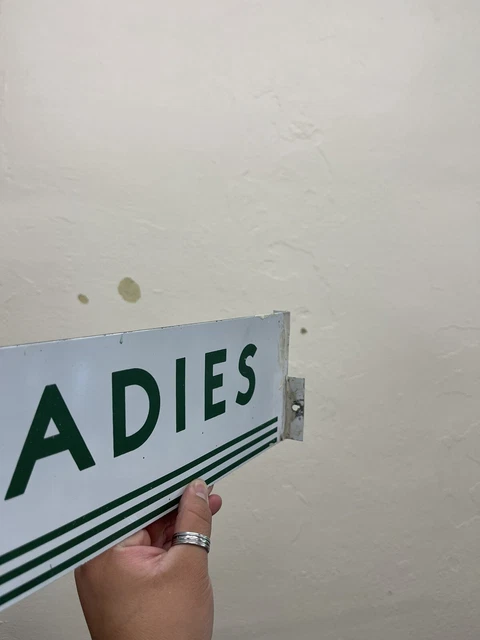 VINTAGE 1930S TEXACO Porcelain Ladies Restroom Flange Sign Rare $575.19 ...