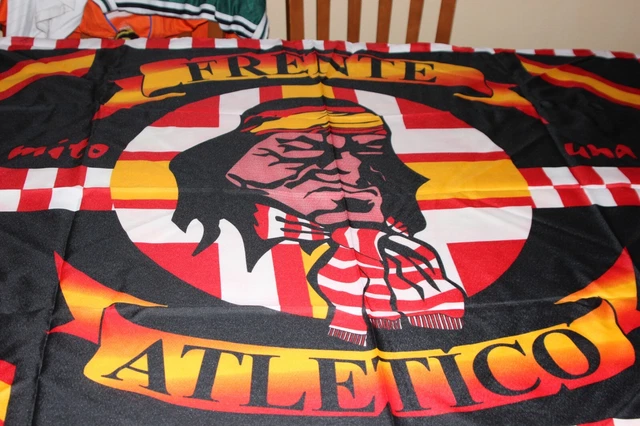 BANDERA FUTBOL ANTIGUA Ultras Frente Atletico Atletico De Madrid Un ...