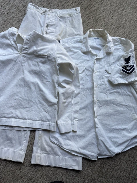 VTG WW2 US Navy Sailor White Uniform Cracker Jack Lot Jacket Shirt And ...