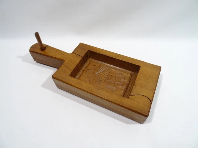 MOULE A BEURRE Bois Sculpte Chalet Alpage Art Populaire Butter Mold ...