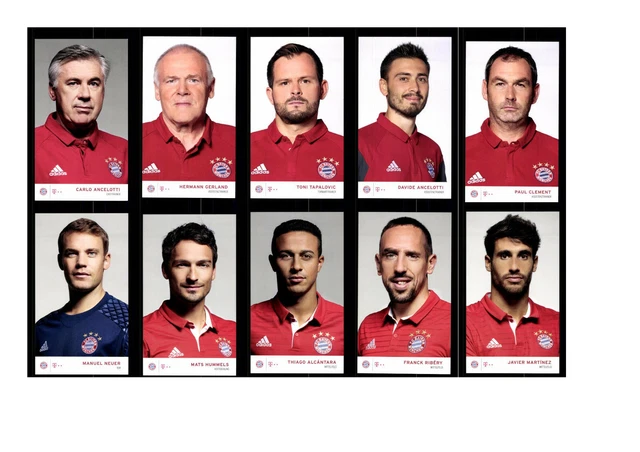 AUTOGRAMMKARTENSATZ BAYERN MÜNCHEN 2016-17 31 Karten Druck Signiert ...