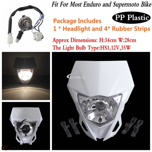 MX ENDURO DIRT Bike Headlight Head Lamp W/ Fairing for Yamaha YZ125 ...