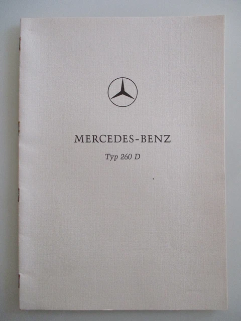 MERCEDES-BENZ TYPE 260 D Historical Type Documentation Brochure £20.76 ...