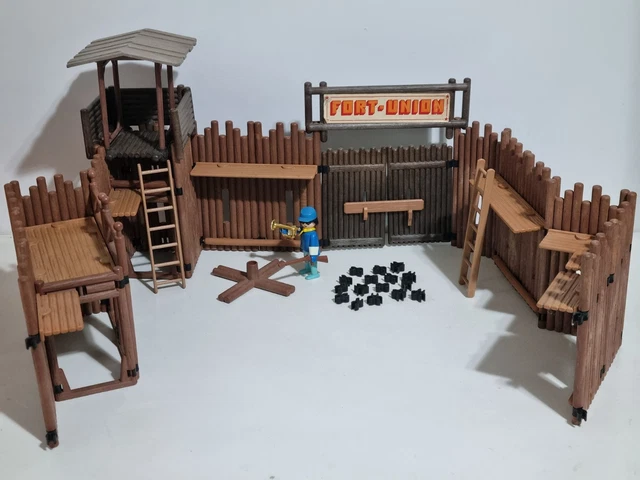 PLAYMOBIL 3420 ANCIEN Fort Union Western Ouest Forteresse Nordiste Yank ...
