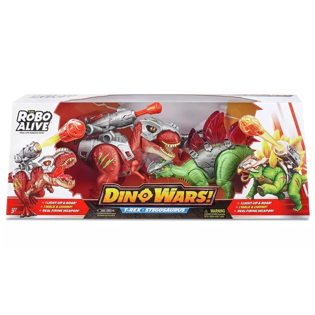 ZURU ROBO ALIVE Dino Wars T-Rex and Stegosaurus Figures £44.99 ...