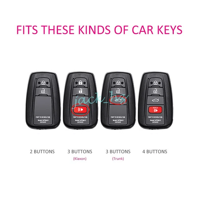 METAL LEATHER CAR Key Fob Case Cover Chain For Toyota Camry RAV4 Prius ...