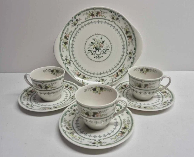 ROYAL DOULTON PROVENCAL 3 Cups and Saucers with a Cake Plate ( K99) £18.99 - PicClick UK