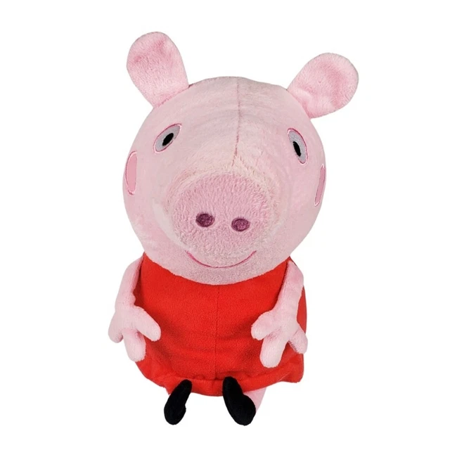 PEPPA PIG PLUSH Stuffed Animal Toy Pink Red Dress Soft Hasbro Just Play ...