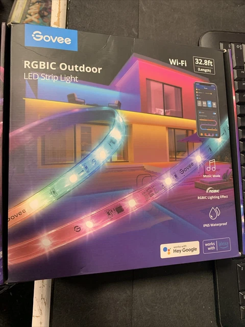 GOVEE H6172 WI-FI RGBIC Smart Outdoor LED Strip Light - Multicolor, 32. ...