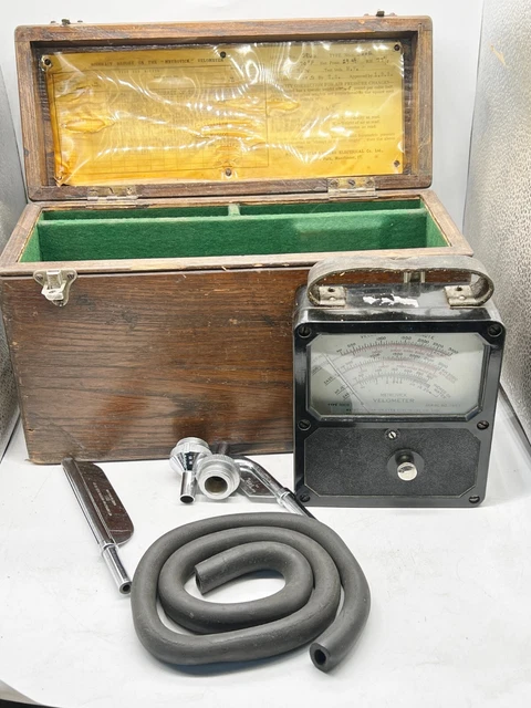 VINTAGE VELOMETER METROVICK In Wooden Case Box Scientific Equipment £34 ...