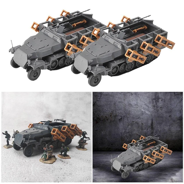 2/SET PLASTIC REALISTIC WWII German SdKfz 251 Tank Model Kit 1:72 Scale ...