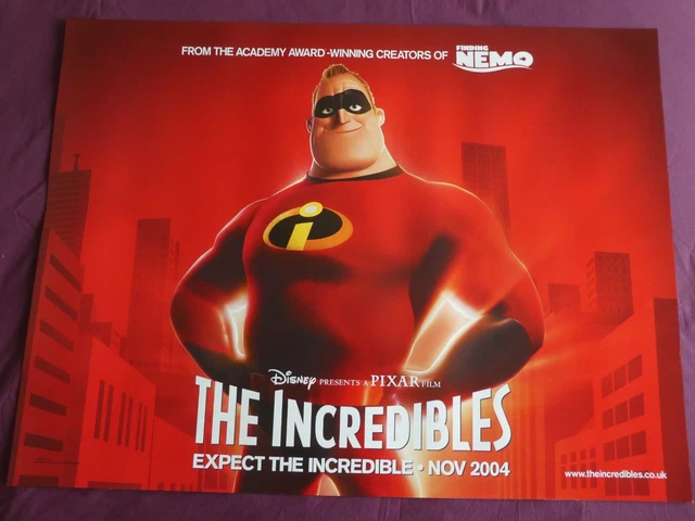 THE INCREDIBLES 2004 RARE ROLLED DISNEY PIXAR orig. UK teaser quad ...