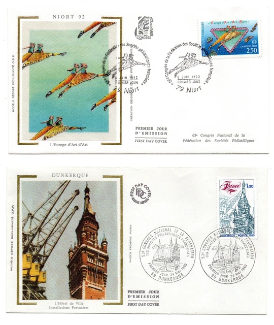 FRANCE 2 ENVELOPPES congrès FFAP 1980 - 1992 Premier jour voir descriptif EUR 1,00 - PicClick FR