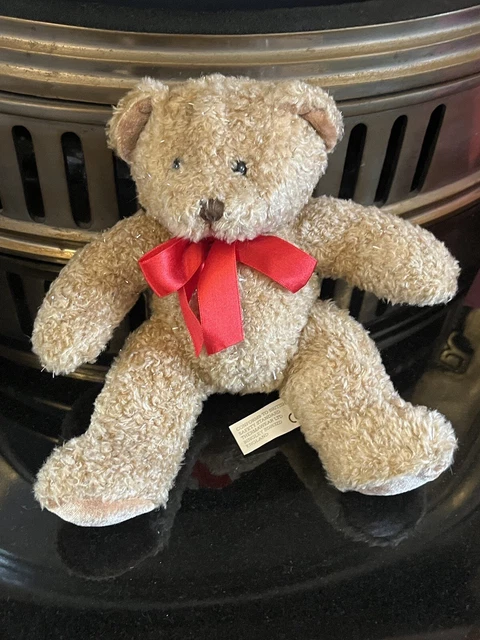 VGC VINTAGE DAMART Traditional Teddy Bear Seated Festive Sparkle & Red ...