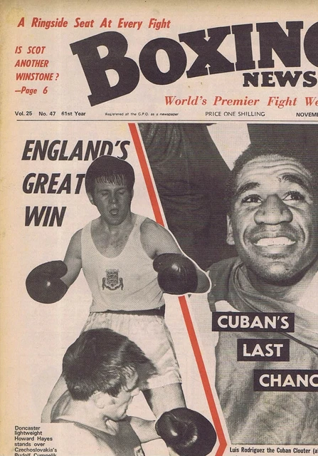 HOWARD HAYES / LUIS RODRIGUEZ Boxing News NOV 21 1969 £3.64 - PicClick UK