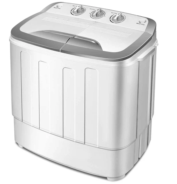 MINI WASHING MACHINE Portable Twin Tub RV Apt Washer Spin Dryer Compact ...