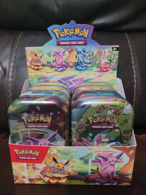 POKÉMON PRISMATIC EVOLUTIONS Mini Tin Display Box (8 Tins) FULL SET ...