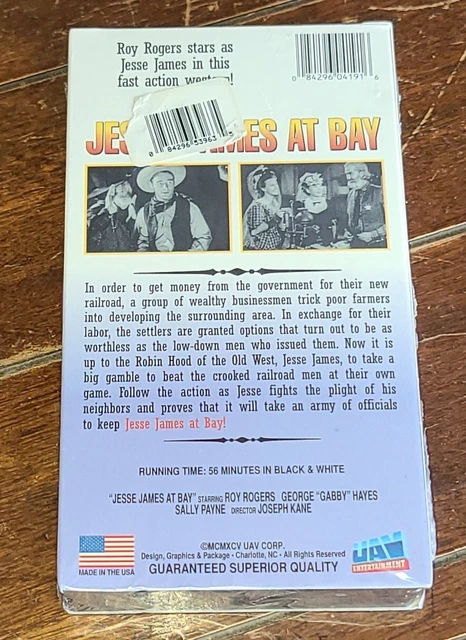 JESSE JAMES AT Bay (VHS, 1995, UAV Entertainment) Roy Rogers/Gale Storm ...