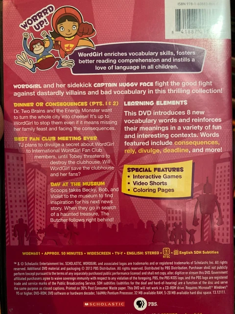 WORDGIRL - VS The Energy Monster region 1 DVD (educational PBS kids ...