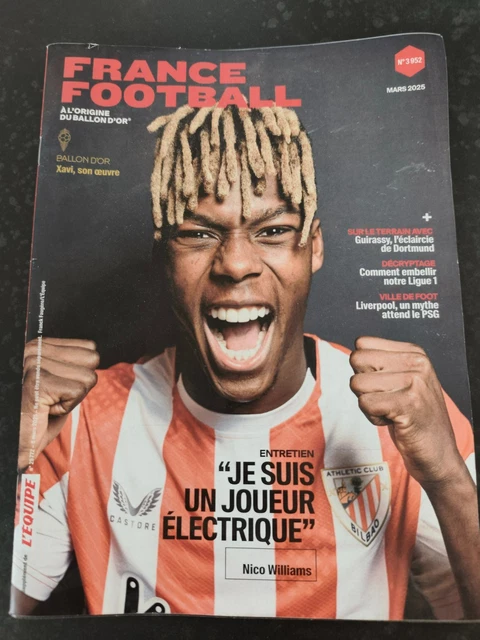 MAGAZINE FRANCE FOOTBALL N°3952 Mars 2025 Nico WILLIAMS EUR 5,00 ...