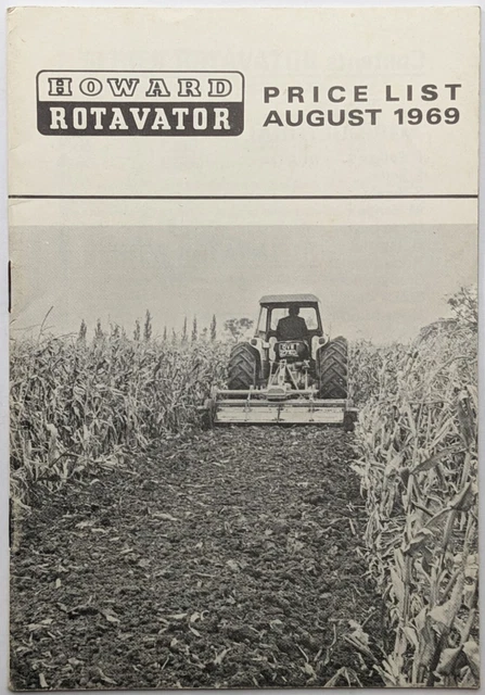 ORIGINAL HOWARD ROTAVATOR Price List, August 1969 - Agricultural ...