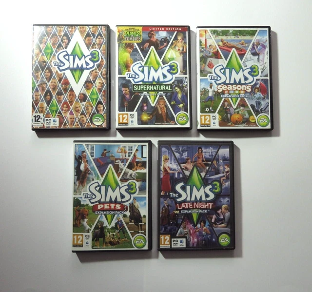 THE SIMS 3 Base Game and 4 Expansion Packs PC Games Bundle £12.50 ...
