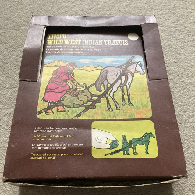 VINTAGE TIMPO WILD West Indian Squaw & Travois In Original Trade Box ...