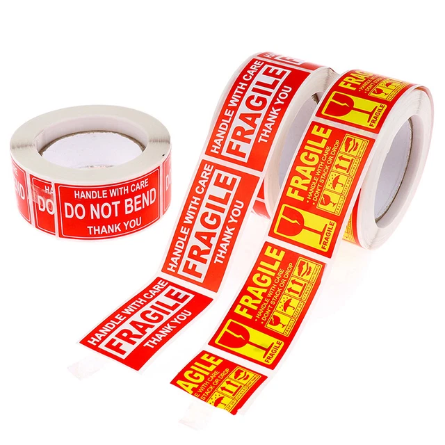 250PCS/ROLL FRAGILE STICKERS Handle with Care Thank You Warning Labels ...