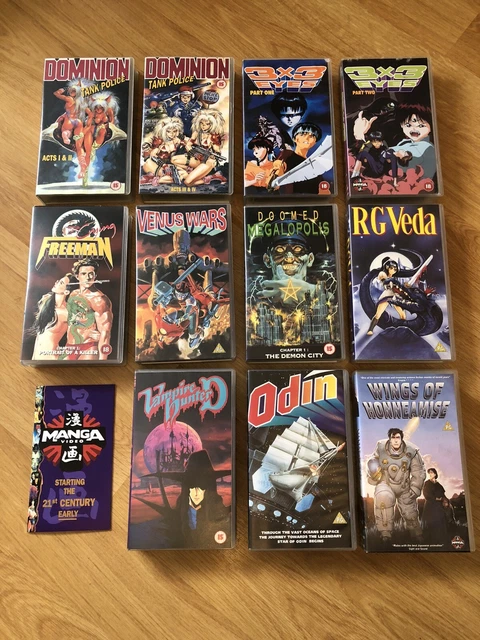 VHS ANIME MANGA Bundle Dominion Tank Police 3x3 Eyes Crying Freeman ...