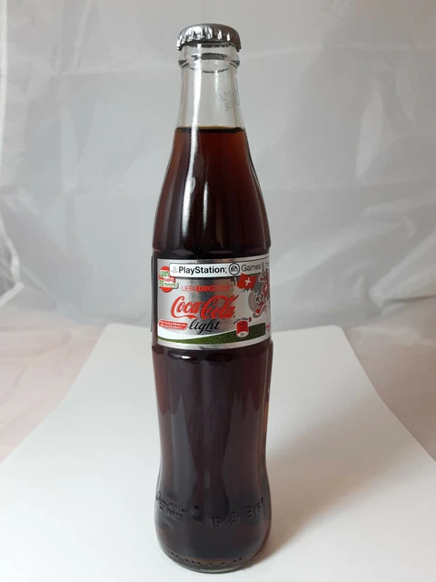 COCA-COLA LIGHT GLASS Full Bottle Paper label Switzerland - UEFA EURO ...