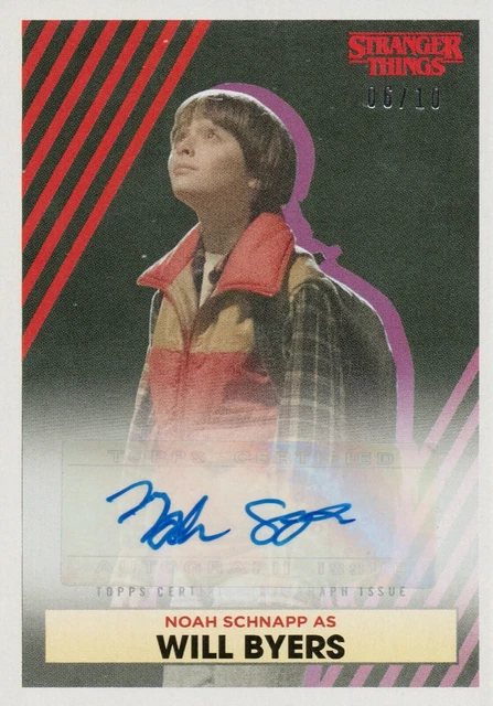 STRANGER THINGS COLLECTION, Noah Schnapp (Will Byers) Autograph Card WB ...
