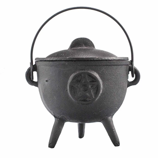 CAST IRON CAULDRON - Small Black Metal Cauldron - 5 Designs & Sizes £13 ...
