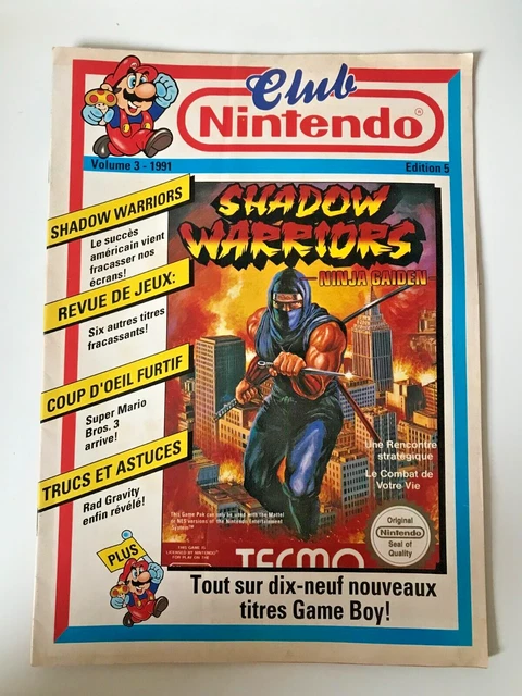 RARE MAGAZINE CLUB NINTENDO Version FR 1991 Volume 3 Edition 5 Shadow ...