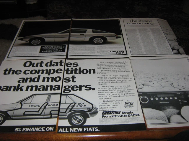 SAAB 900 TURBO Mazda RX7 Fiat Strada Marlboro Cigarette advert Phillips ...