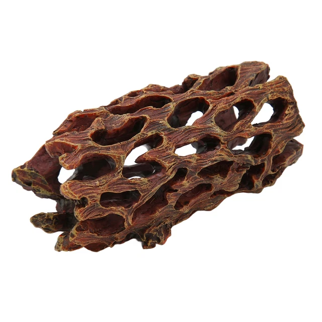 FISH TANK HIDEOUT Trunk Aquarium Hollow Tree Trunk Resin Multi Holes ...