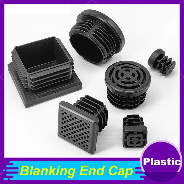 PLASTIC ROUND SQUARE Tube Insert Black Blanking End Cap Caps Tube Pipe ...