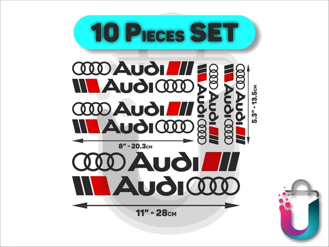 AUDI DECAL 10P SET Racing Sport S Line Stickers Graphics Emblem Logo ...