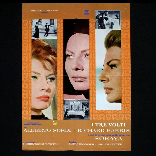 I TRE VOLTI manifesto poster Soraya Antonioni Richard Harris Alberto ...